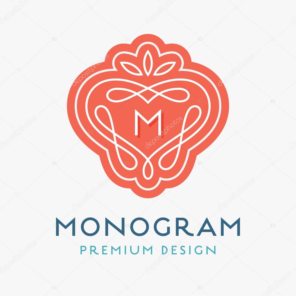 Simple line art monogram logo Stock Vector Image by ©tortugastudio ...
