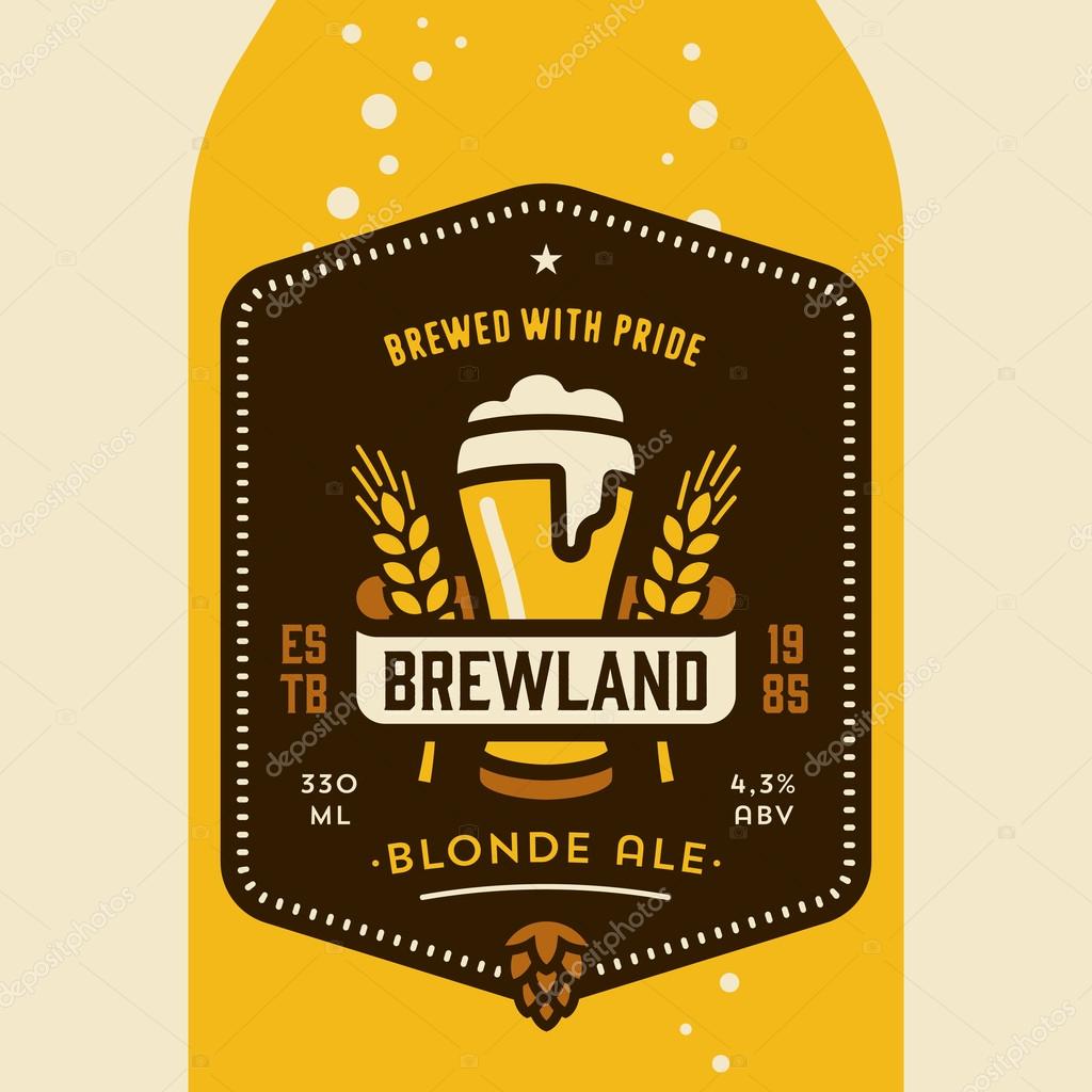 Beer Bottle Label Vector