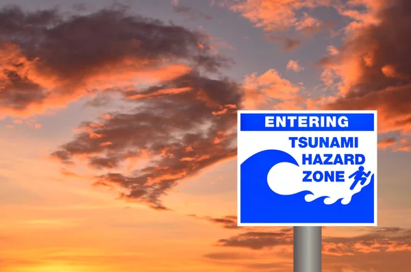 Tsunami warning sign Stock Photos, Royalty Free Tsunami warning sign ...