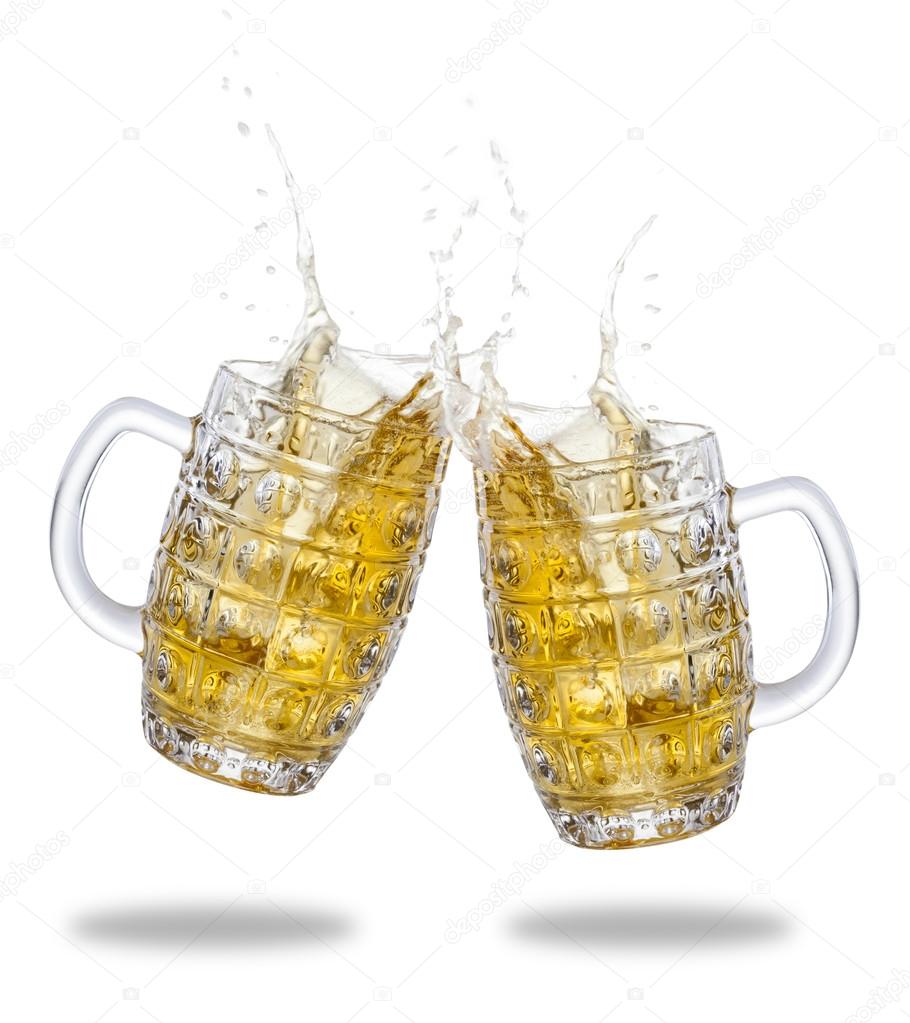 Beer splash isolated on white — Stock Photo © gulfix #54628925