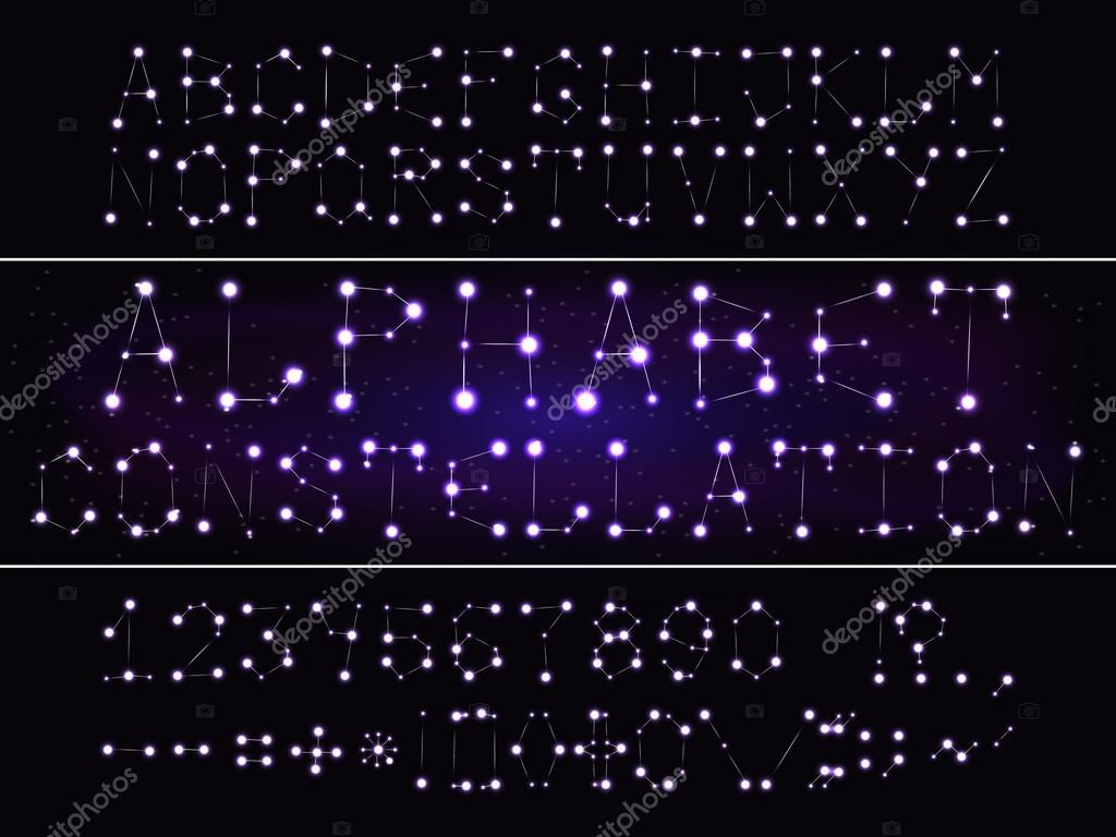 The font of the constellation Stock Vector Image by ©Pavel.A.V. #95293636
