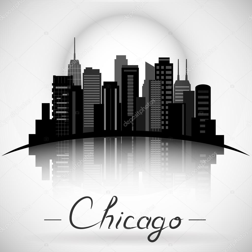 Chicago Skyline Silhouette Vector