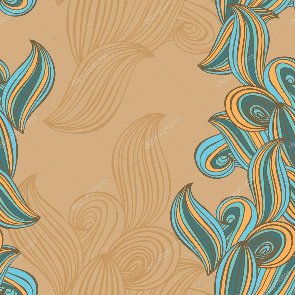 Seamless pattern wave background beige and blue. vector Stock Vector by ...