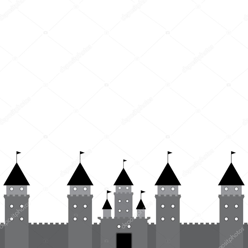 Black castle on white background. Vector Stock Vector by ©Ekaterina-P ...