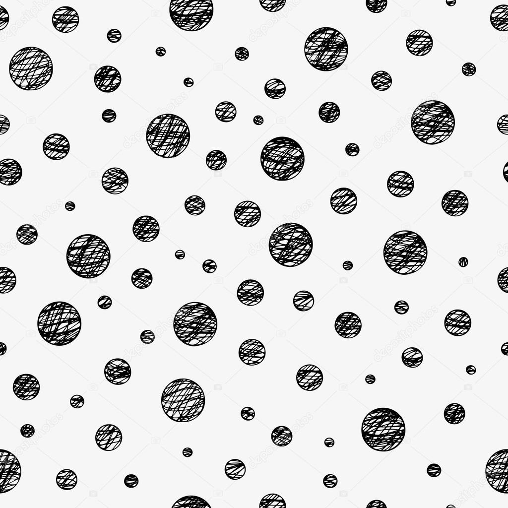 Abstract black and white hand drawn dots seamless pattern — Stock ...