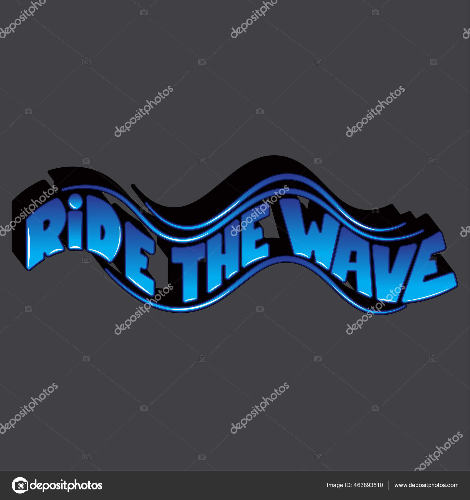 Montar Ola Inscripción Vectorial Aislada Con Letras Volumétricas Forma ...