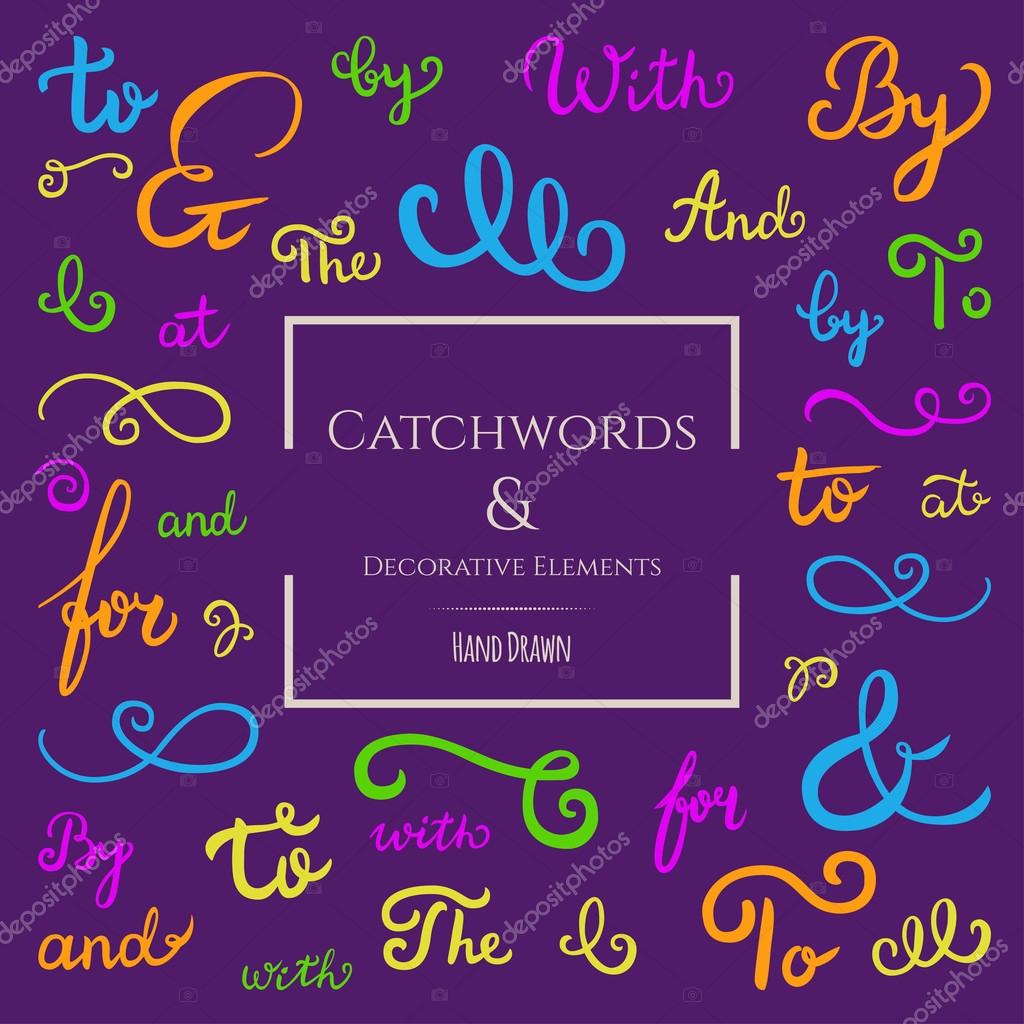 Catching Words & Calligraphic Decorative Elements Stock Vector by ...
