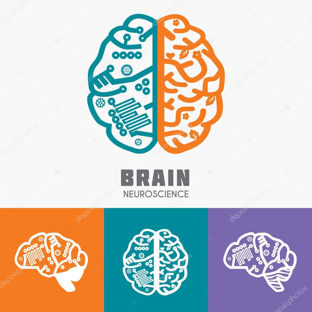 Plantilla de diseño de signos cerebrales para Neurociencia y Medicina. 2022