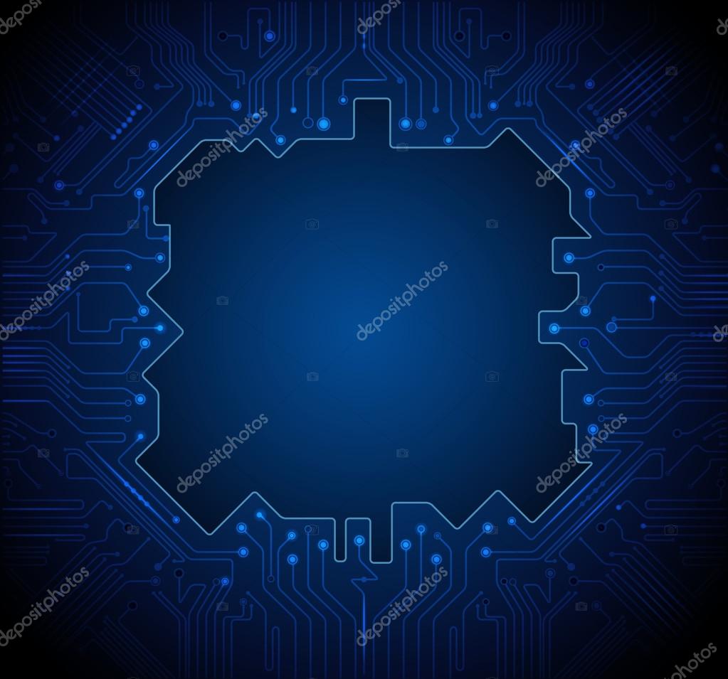 Illustration Blue abstract technology circuit background Stock Vector ...