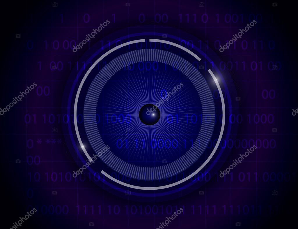 Blue Eyeball technology background Stock Vector by ©Nongkran_ch 54257435