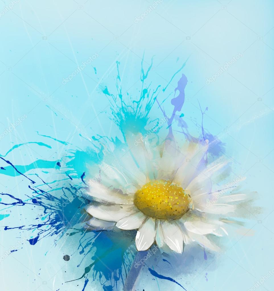 Abstract Daisy flower painting. ⬇ Stock Photo, Image by © Nongkran_ch ...