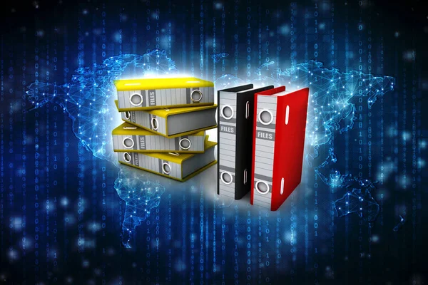 3d illustration of archive folders stack, Business Files and folders in ...