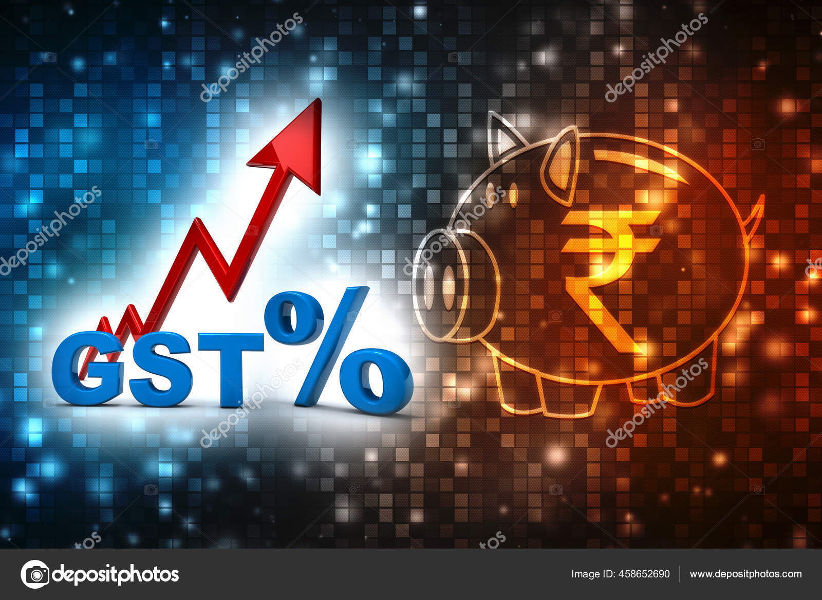Illustration Gst Tax India Concept Isolated Business Background — Stock ...