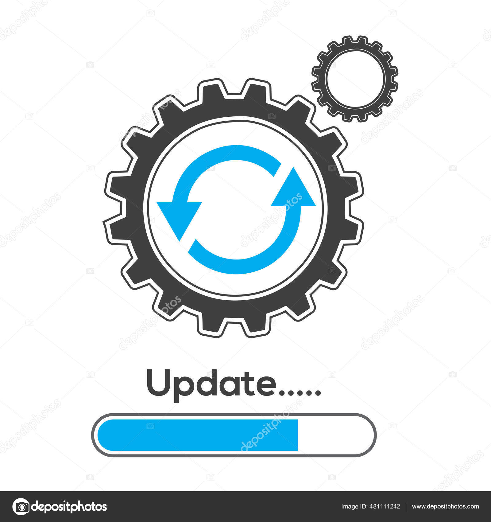 Icono Del Sistema Actualización Concepto Actualización Icono Progreso Aplicación Para Vector de ...