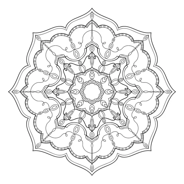 Mandala Illustration For Adult Coloring — Stock Vector © Rijal 107009474