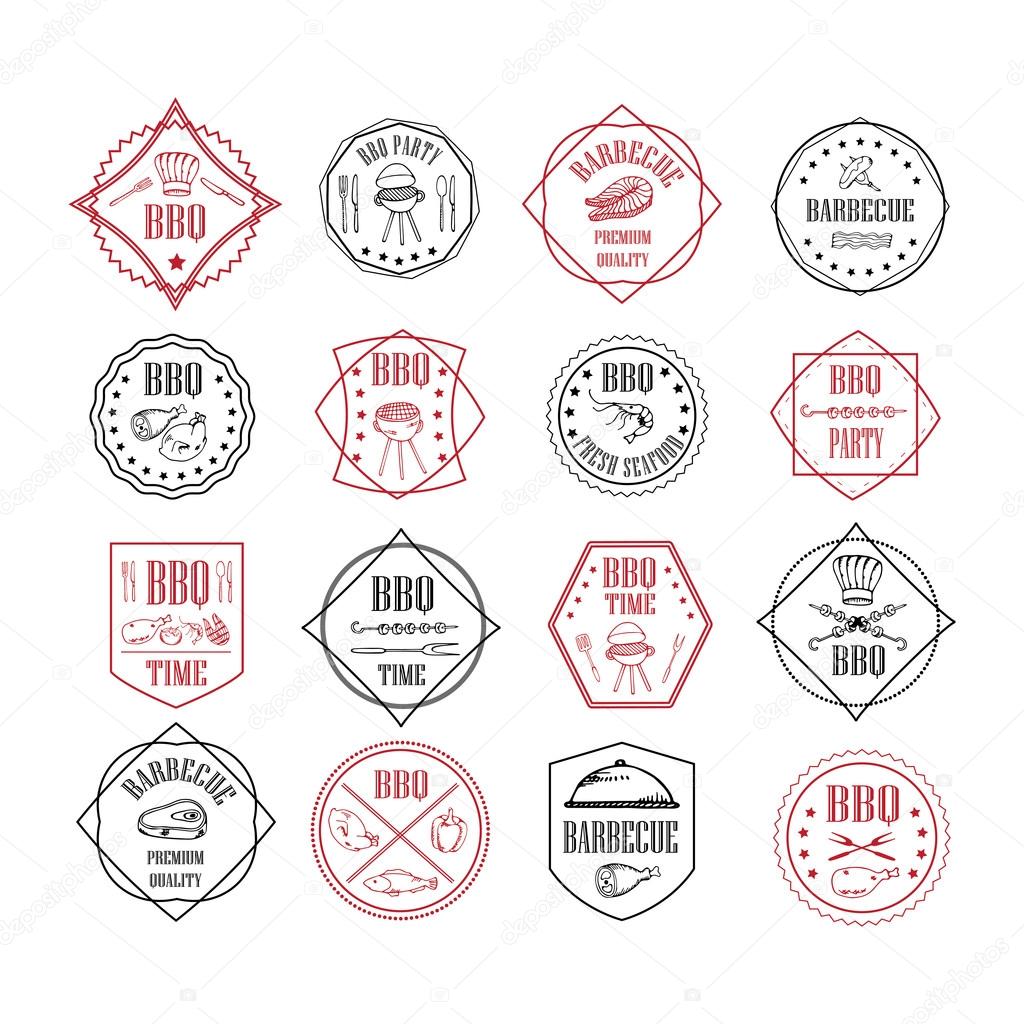 Illustration set of BBQ labels Stock Vector Image by ©Jly19 #105218006