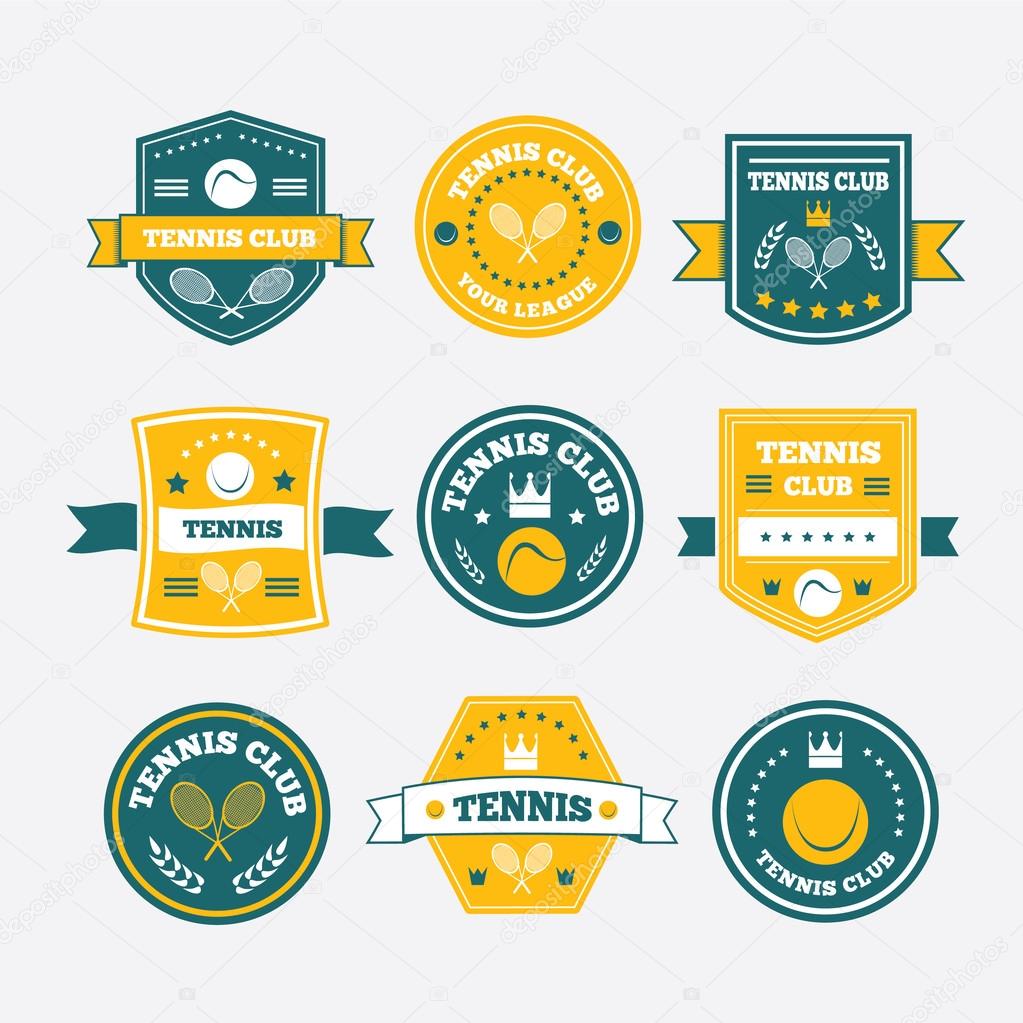Tennis sporting vintage emblems, labels banners or logo Stock Vector ...