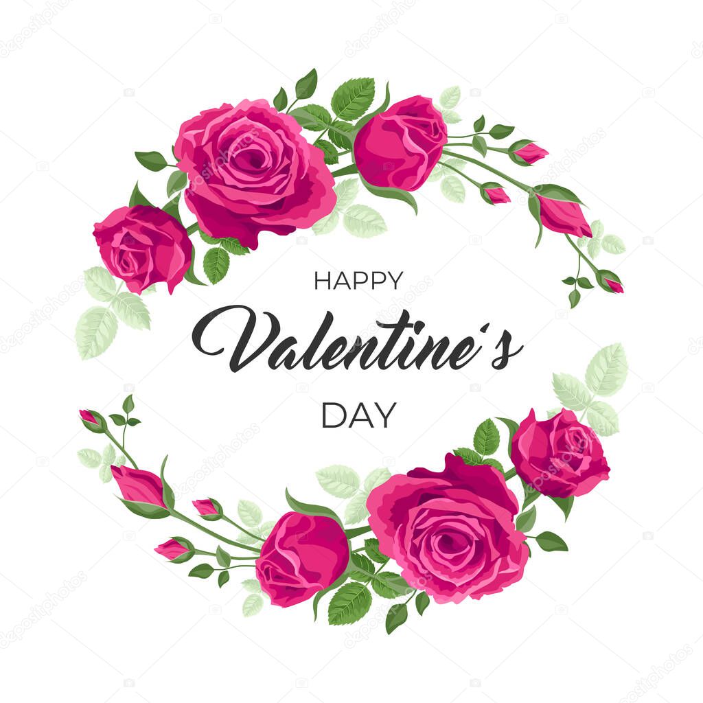 Tarjeta de San Valent n. Ilustraci n vectorial, dise o con rosas rojas ...