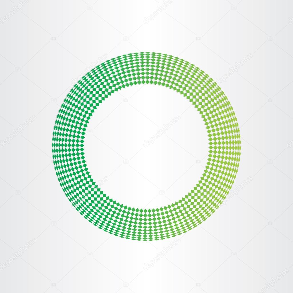 Abstract Green Circle Background With Squares Stock Vector Image By