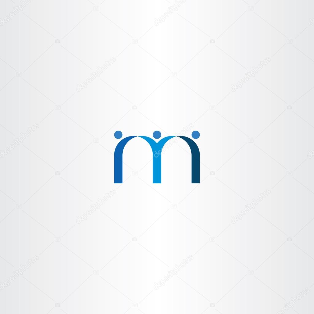 Blue letter m people friends icon Stock Vector Image by ©blaskorizov ...