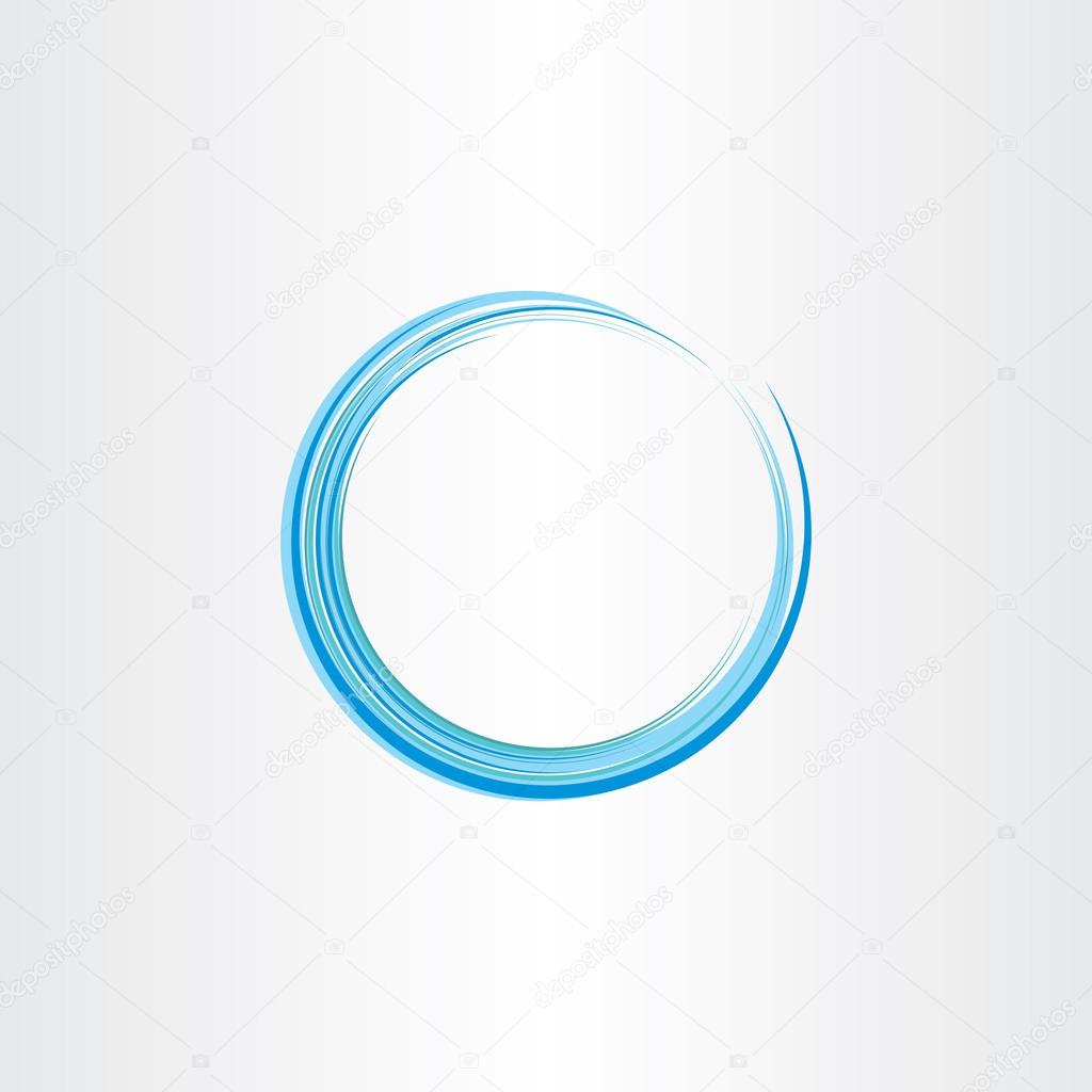 Blue water wave circle design element vector Stock Vector Image by ...