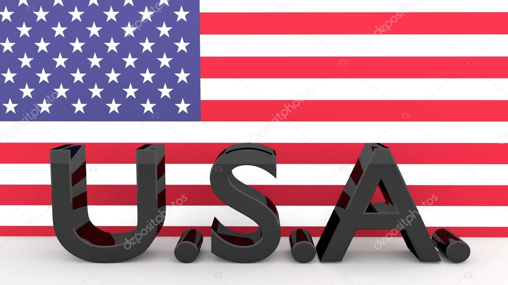 Letters USA in front on an American Flag — Stock Photo © MarkDw #57882517