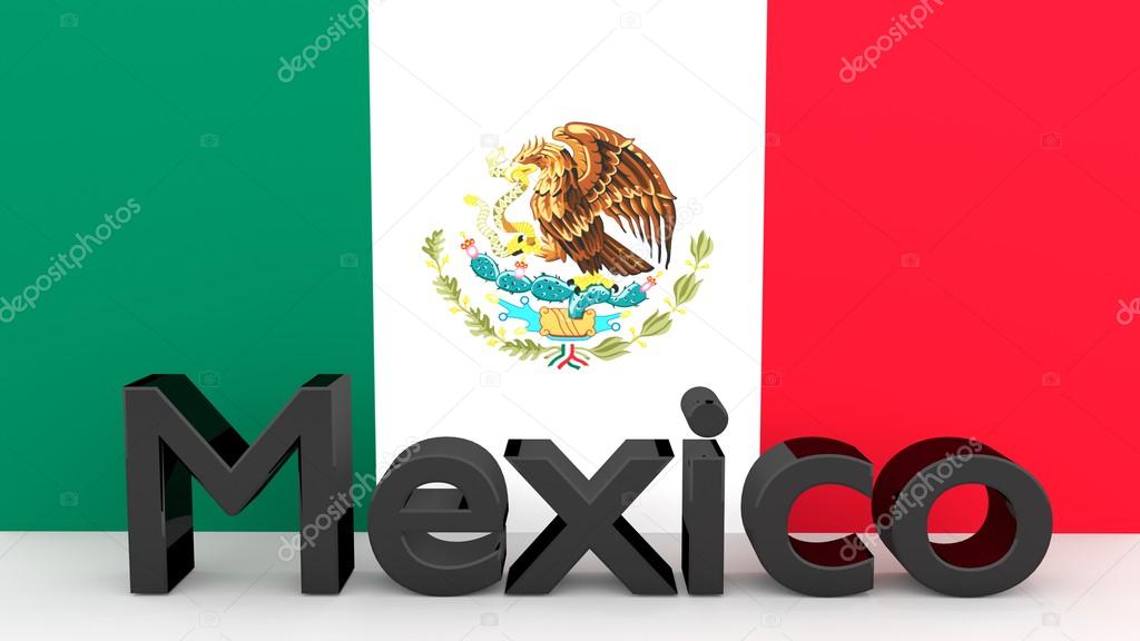 Writing Mexico in front of a mexican flag Stock Illustration by ©MarkDw ...