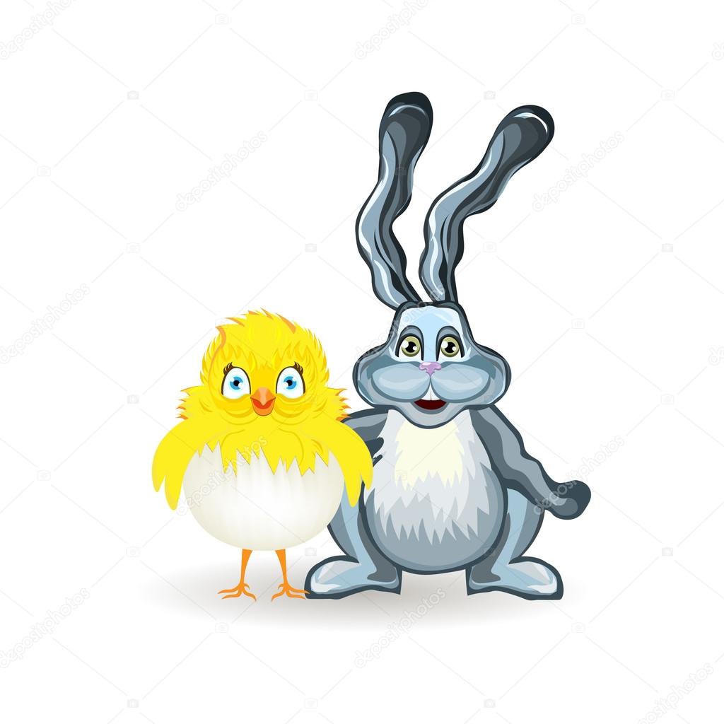 Chicken and rabbit Stock Vector Image by ©Tverdohlib.com #100483558