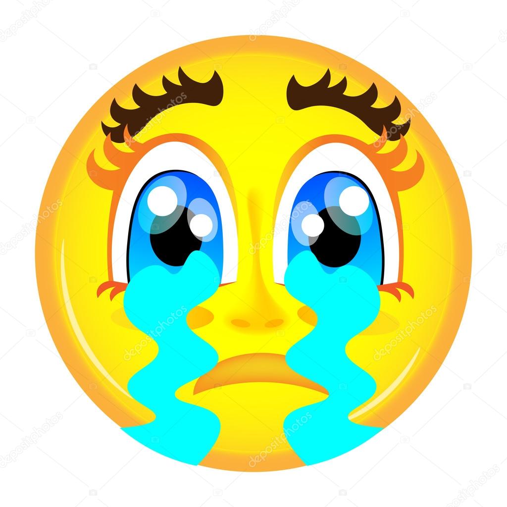Jaune émoticône triste qui pleure — Image vectorielle Tverdohlib.com ...