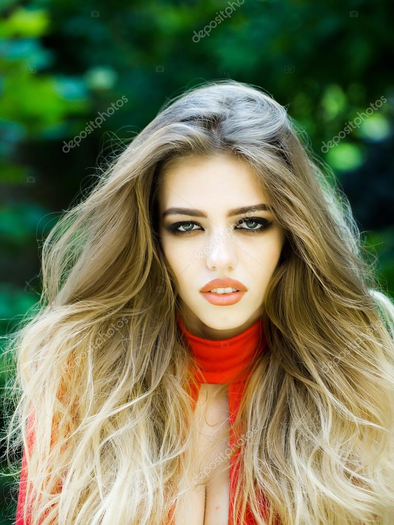 Sexy young woman with long hair — Stock Photo © Tverdohlib.com #111179938