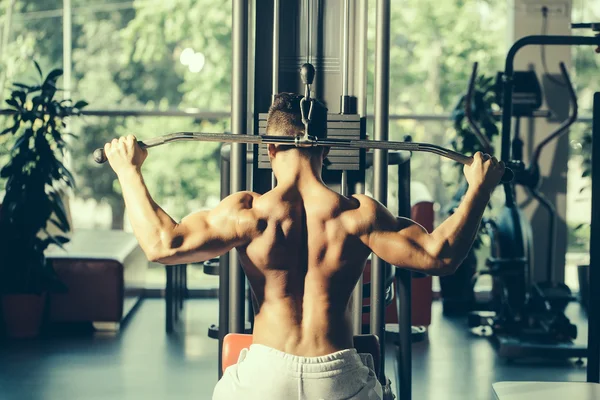 Muscular man training in gym - Stock Image - Everypixel