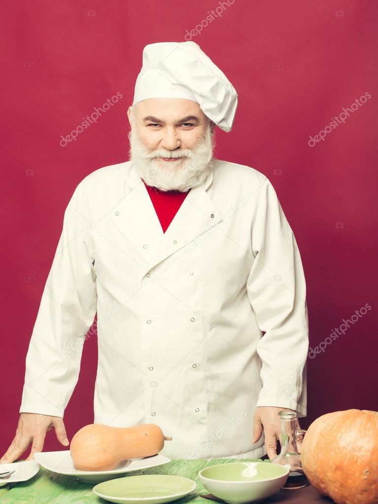Man cook with pumpkins Stock Photo by ©Tverdohlib.com 120434326