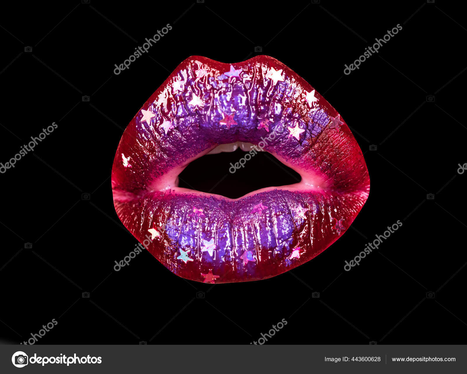 Pink Lips Black Background