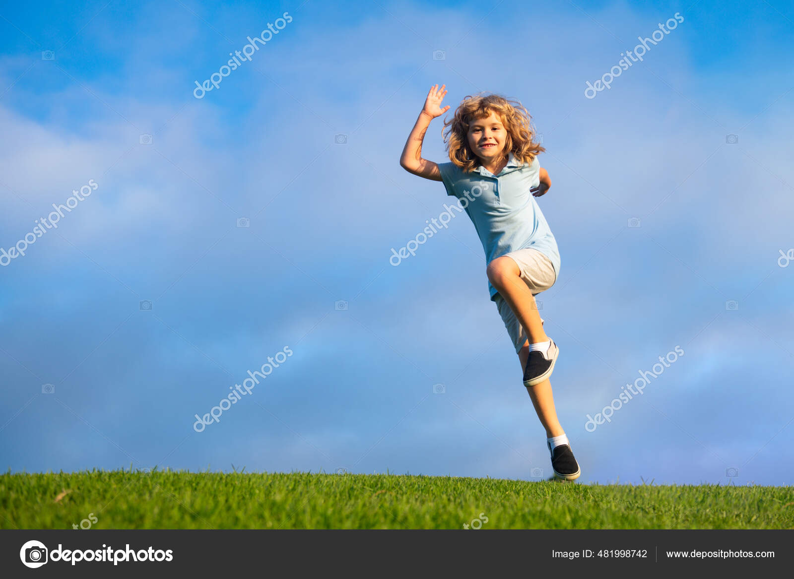 Excited Boy Running