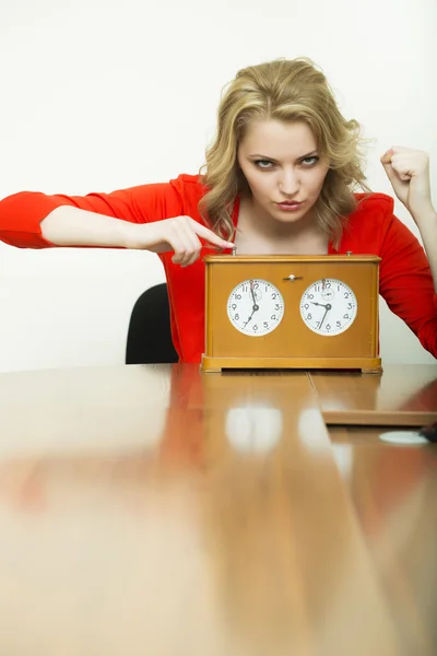 Pretty woman with clock - Stock Image - Everypixel
