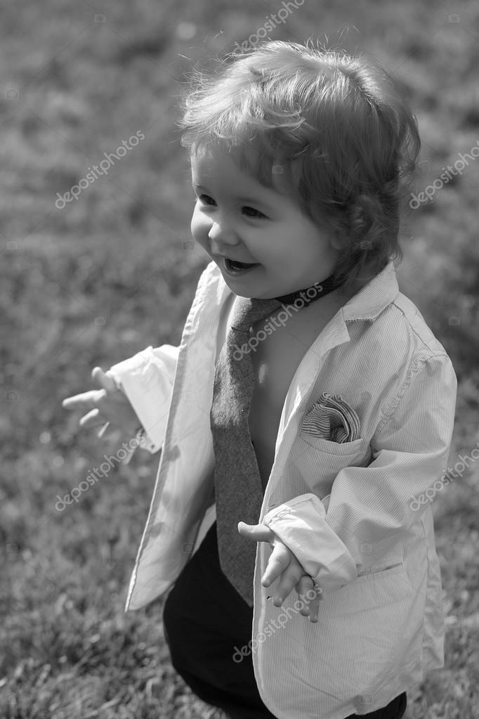 Smiling baby boy in unbuttoned shirt Stock Photo by ©Tverdohlib.com ...