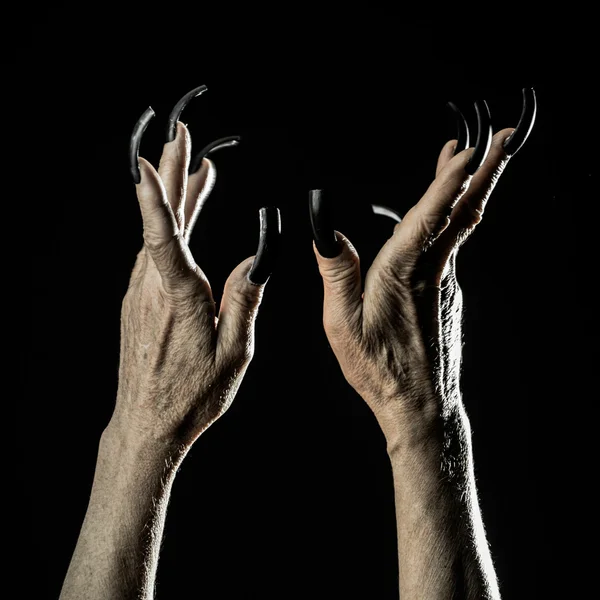 Old female hands with long nails — Stock Photo © Tverdohlib.com #94553716