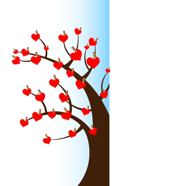 Pictures: pretty hearts | Pretty hearts on tree — Stock Vector ...