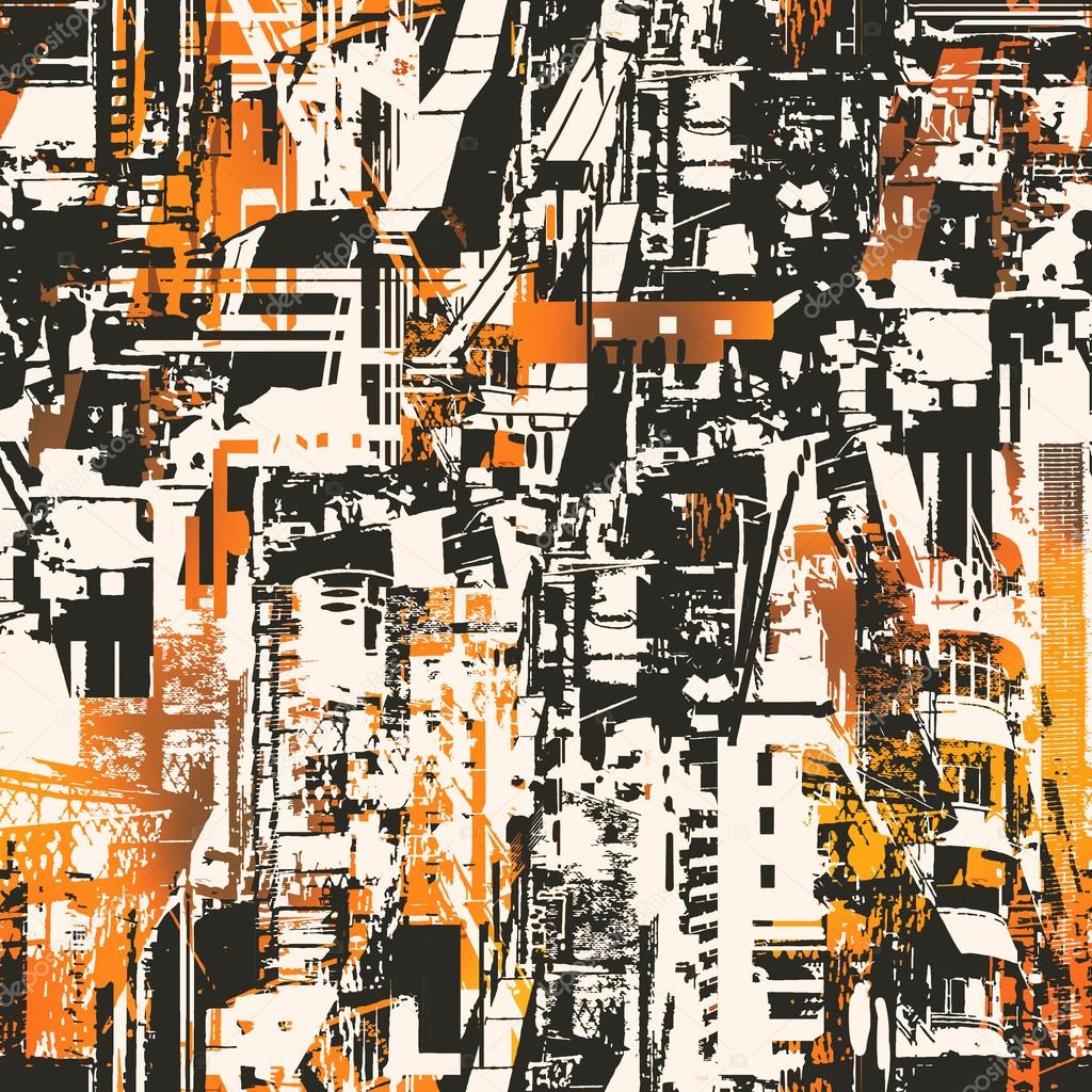 Seamless pattern with abstract urban city Stock Photo by ©grandfailure ...