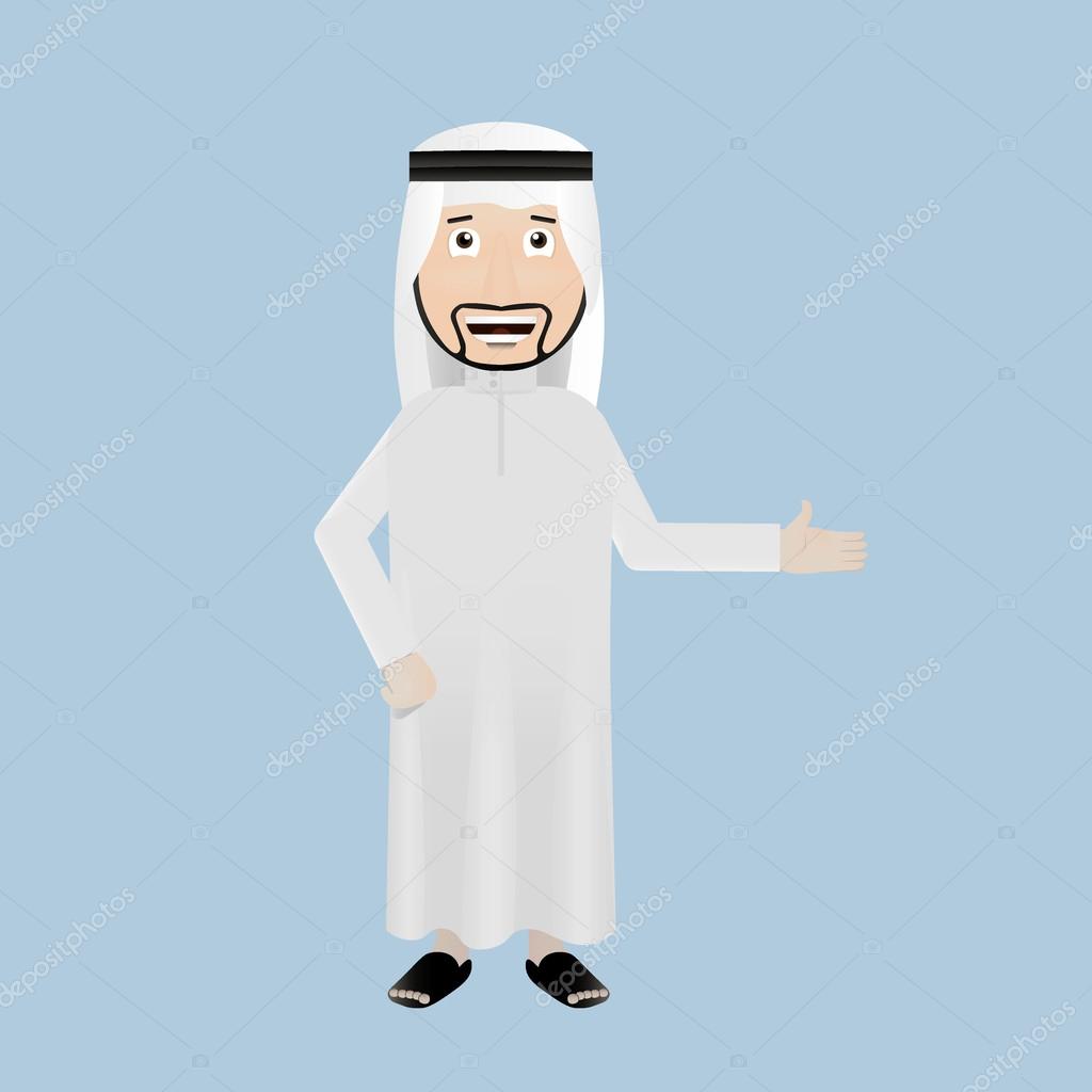 Saudi man stand — Stock Vector © sasha_zerg #75284001