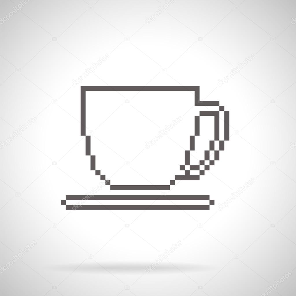 Cup and saucer icon, pixel art style Stock Vector by ©agatalina 103729772