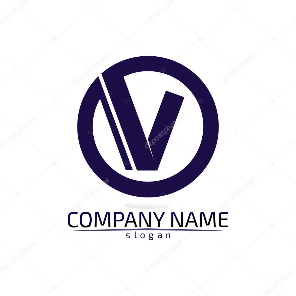 V logo diseño corporativo vector V letras negocio logotipo y símbolos ...