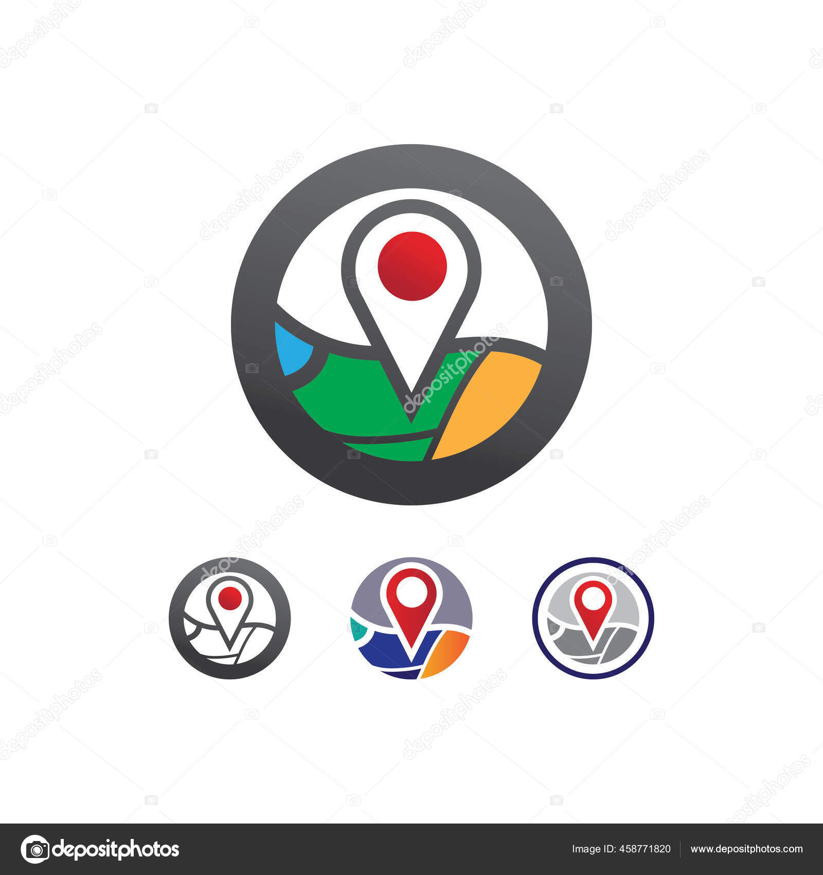 Ikona Lokalizacji Logo Mapy Mapie Mapa Google Znak Trasa Pozycja Stock ...