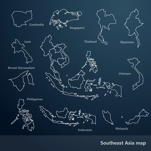 Southeast asia map Vector Art Stock Images | Depositphotos