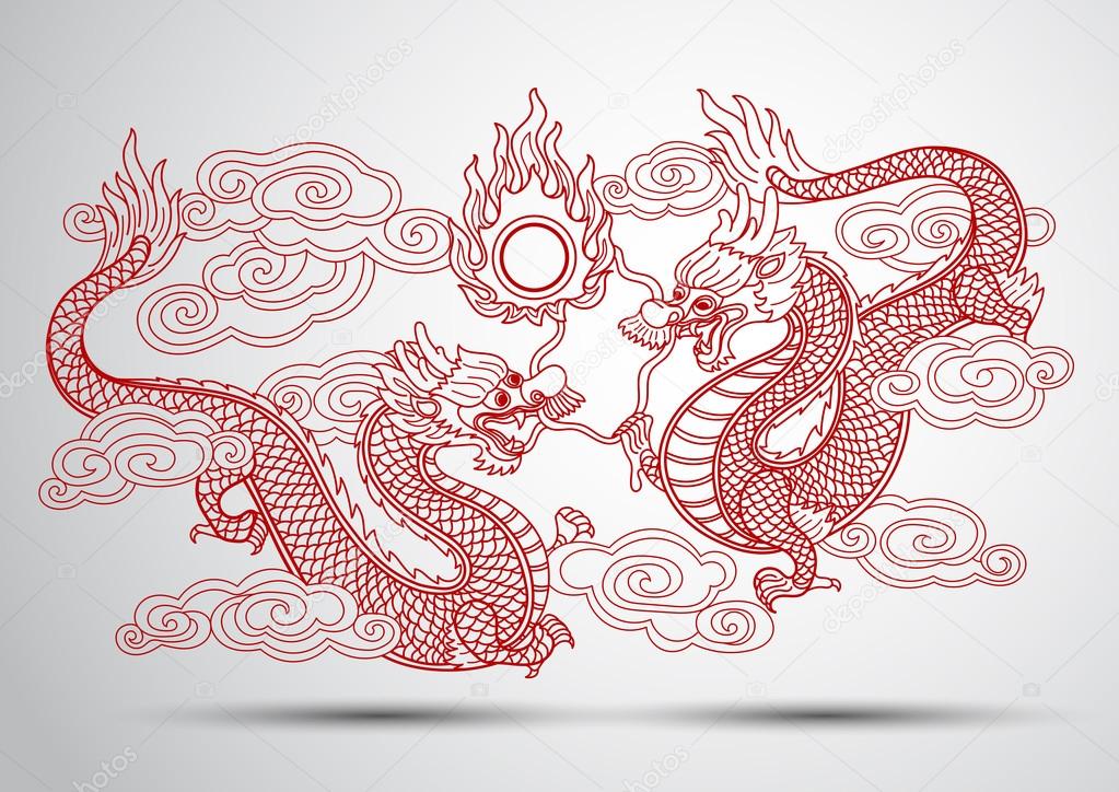 Ancient Chinese Dragons Drawings