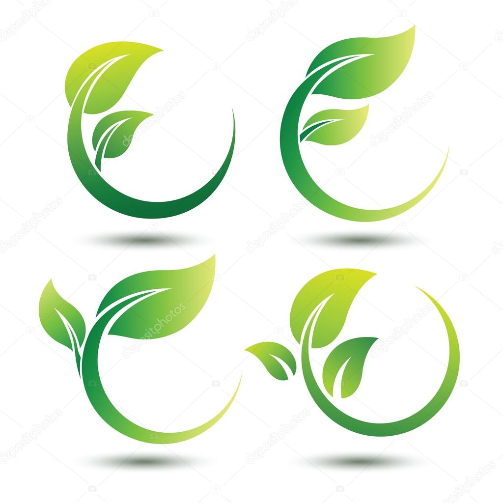 Green leaf label vector Stock Vector by ©10comeback 115918680