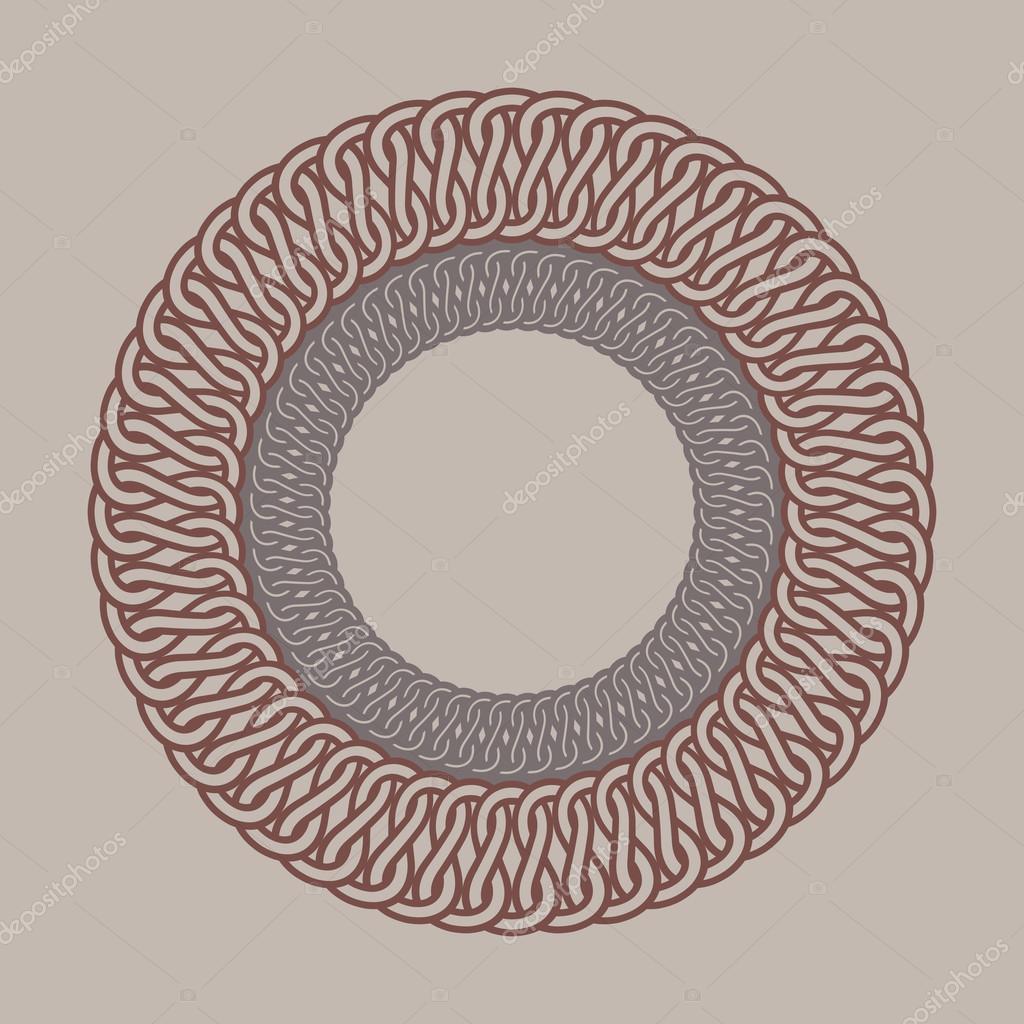 Marco vintage redondo para logotipos. Macramé tejido original . Vector ...