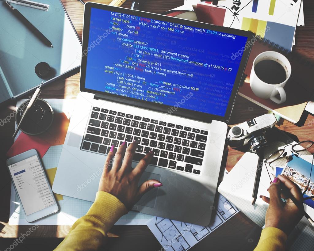 Laptop with code on screen Stock Photo by ©Rawpixel 100571120