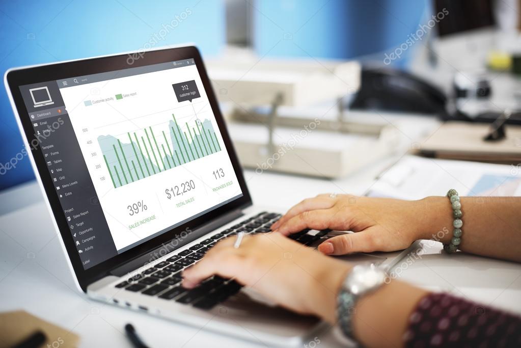 Laptop with dashboard on screen Stock Photo by ©Rawpixel 102498592