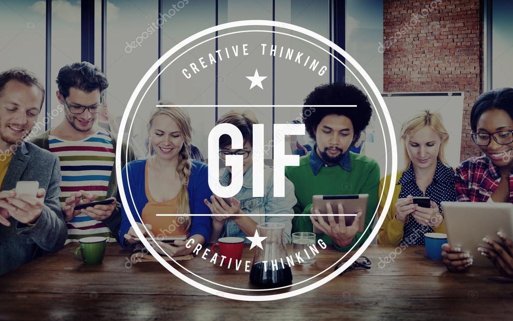 GIF Animated Images Graphics Interchange Format Concept — Stock Photo ...